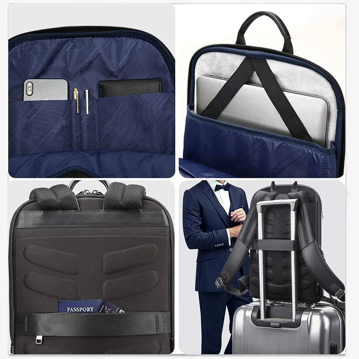 Anti-Theft Pocket Design Leather Backpack - Secure & Stylish | FR ...
